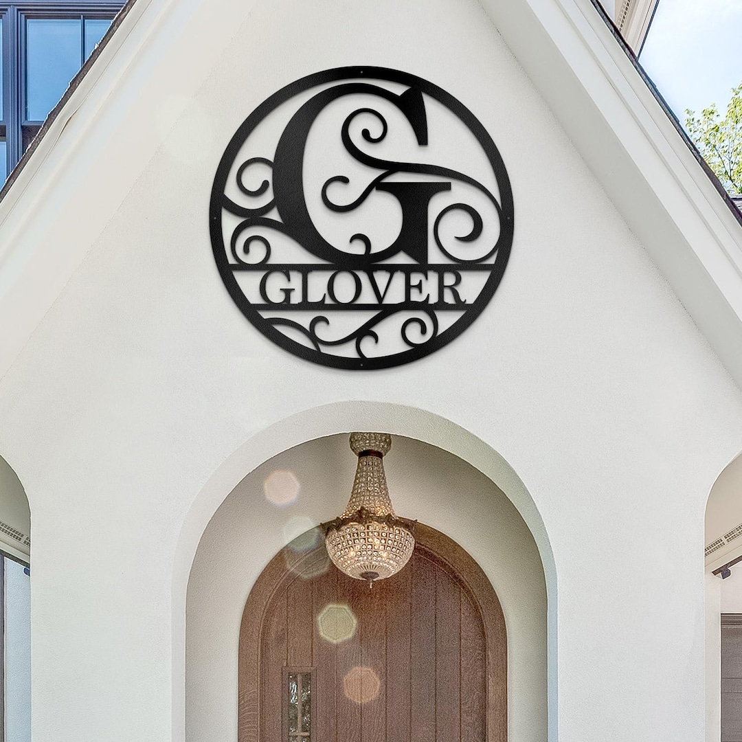 Personalized Metal Last Name Sign: Monogram Wall Decor - Etsy