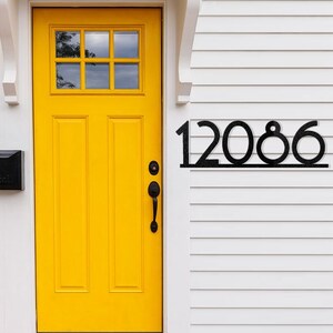 Mid Century Metal House Number Sign | Address Number Sign | Modern ...