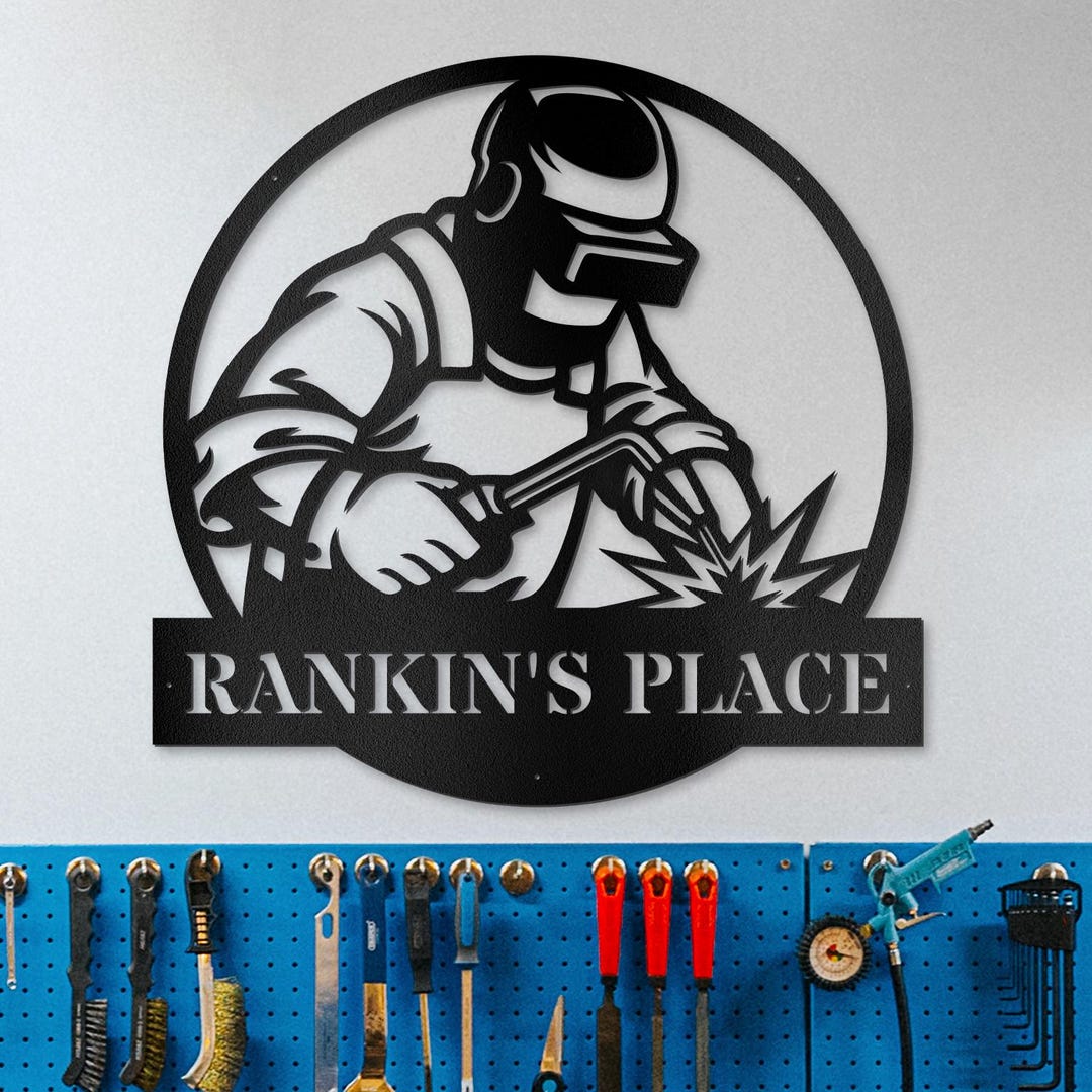 Personalized Welder Metal Sign, Customized Welding Sign, Welder Father ...
