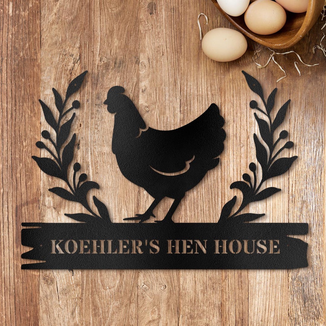Custom Chicken Sign, Personalized Chicken Farm Sign, Metal Farm Sign ...