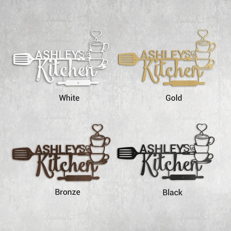 Personalized Metal Kitchen Name Sign: Custom Wall Art Decor - Etsy