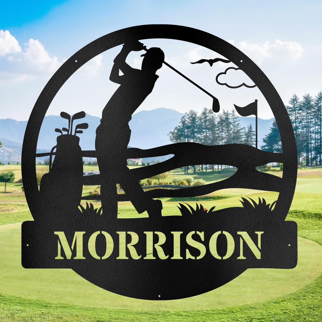 Personalized Golf Name Sign: Metal Outdoor Sports Decor - Etsy
