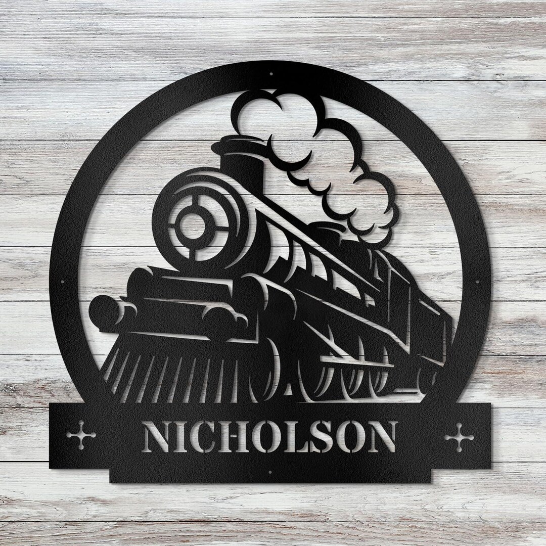 Train Metal Sign, Custom Metal Name Sign, Personalized Train Driver ...