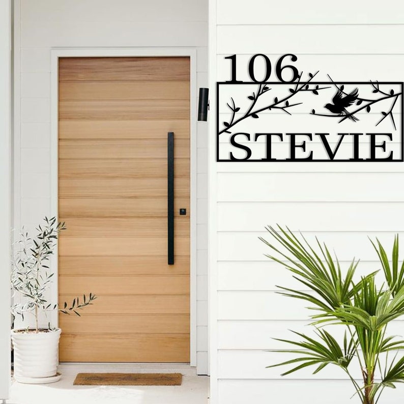 Personalized Metal House Number Sign: Modern Address Plaque - Etsy
