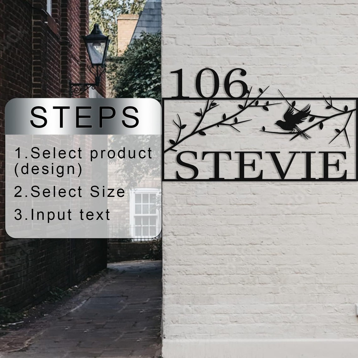 Personalized Metal House Number Sign: Modern Address Plaque - Etsy