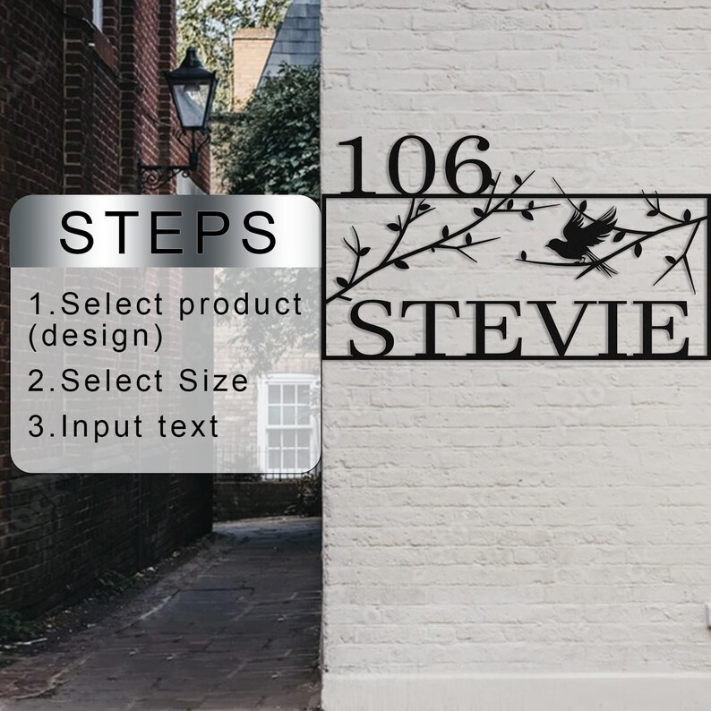 Personalized Metal House Number Sign Modern Metal House Numbers Custom ...