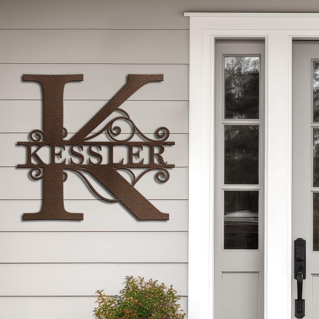 Personalized Metal Last Name Sign: Monogram Wall Decor - Etsy