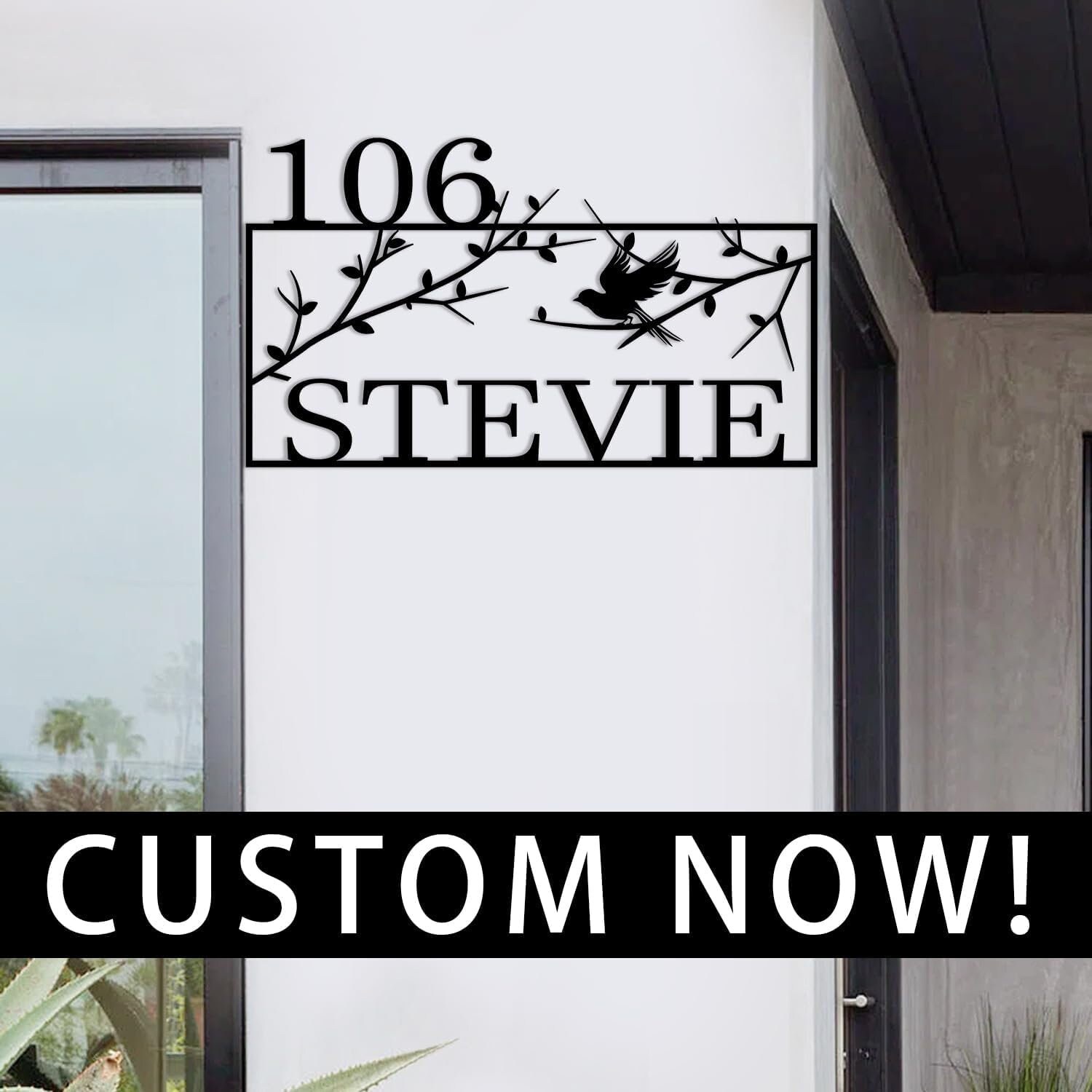 Personalized Metal House Number Sign: Modern Address Plaque - Etsy