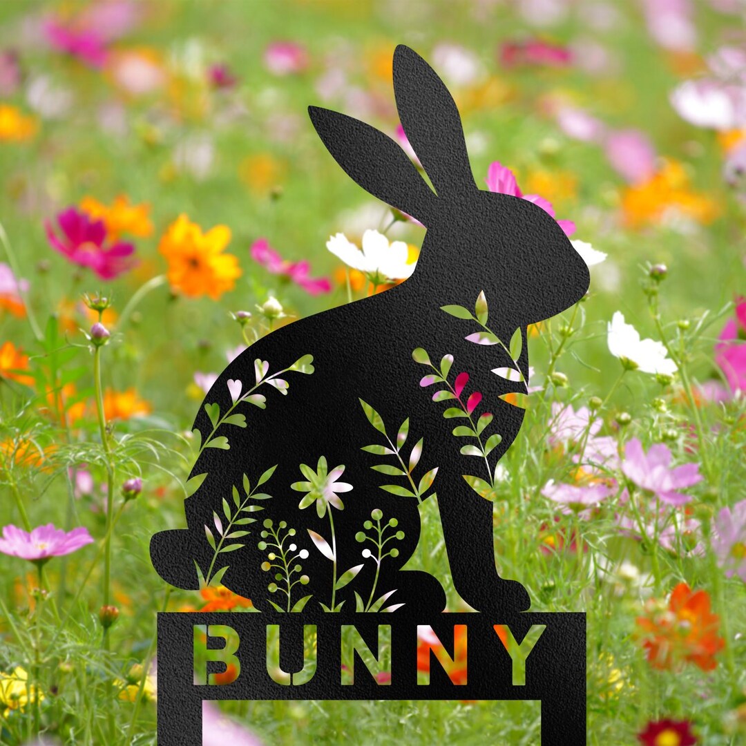 Custom Bunny Memorial Stake: Laser-cut Metal Rabbit Grave Marker - Etsy