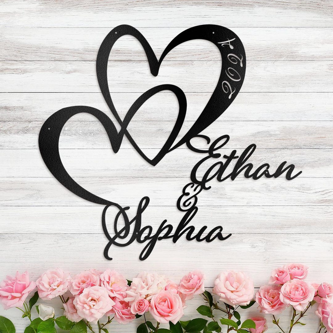 Personalized Metal Heart Sign, Custom Wedding Anniversary Gift - Etsy