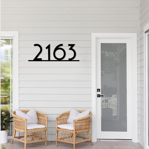 Mid Century Metal House Number Sign | Address Number Sign | Modern ...