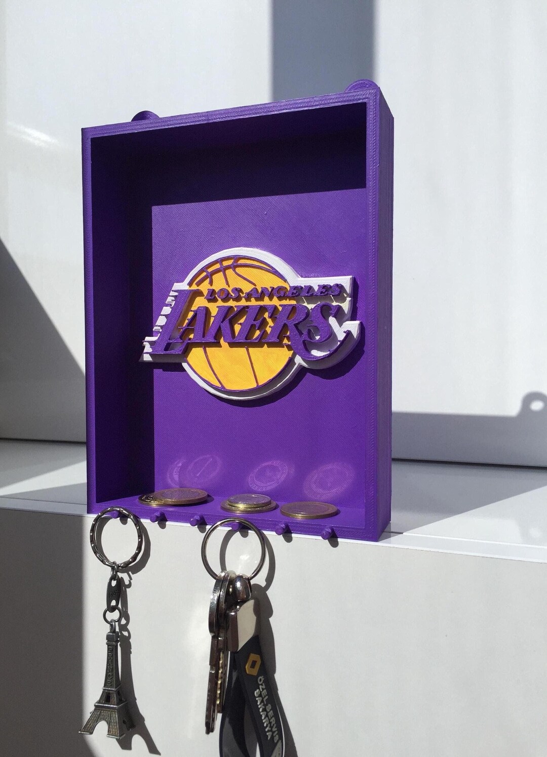 Los Angeles Lakers Key Rack 3D Printed Wall-mounted Key Organizer for ...