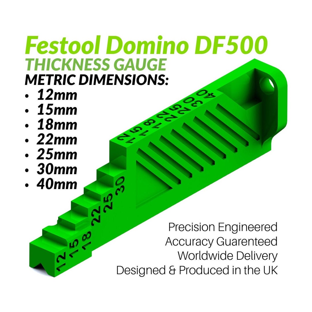 Festool Domino DF500 Metric Fence Height Thickness Gauge 12mm, 15mm, 18mm, 22mm, 25mm, 30mm ...