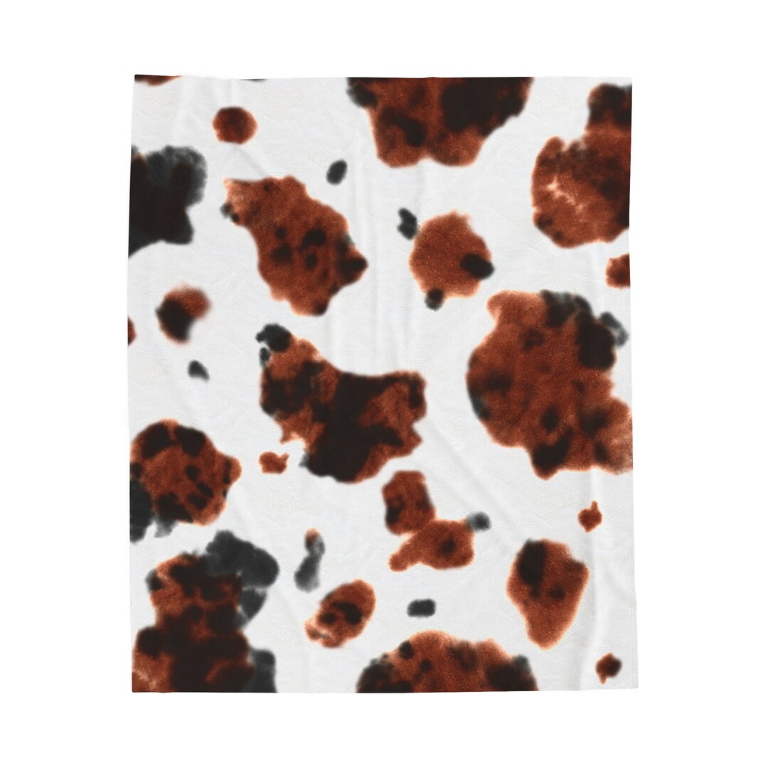 Super Plush Black & Brown Cowhide Blanket - Etsy