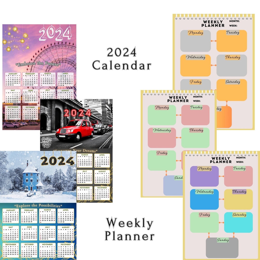 2024 Calendar Weekly Planner Printable Calendar 2024 Digital Calendar ...