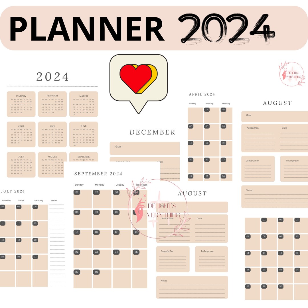 Classic Simple Minimalist 2024 Annual Planner, 2024 Planner, DATED 2024 ...