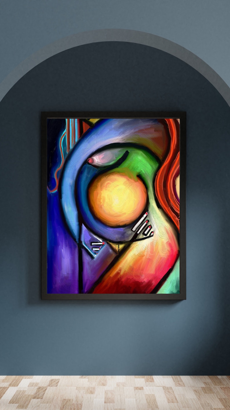 Pregnant Woman Original Digital Art Print, Expecting Mother Maternity ...