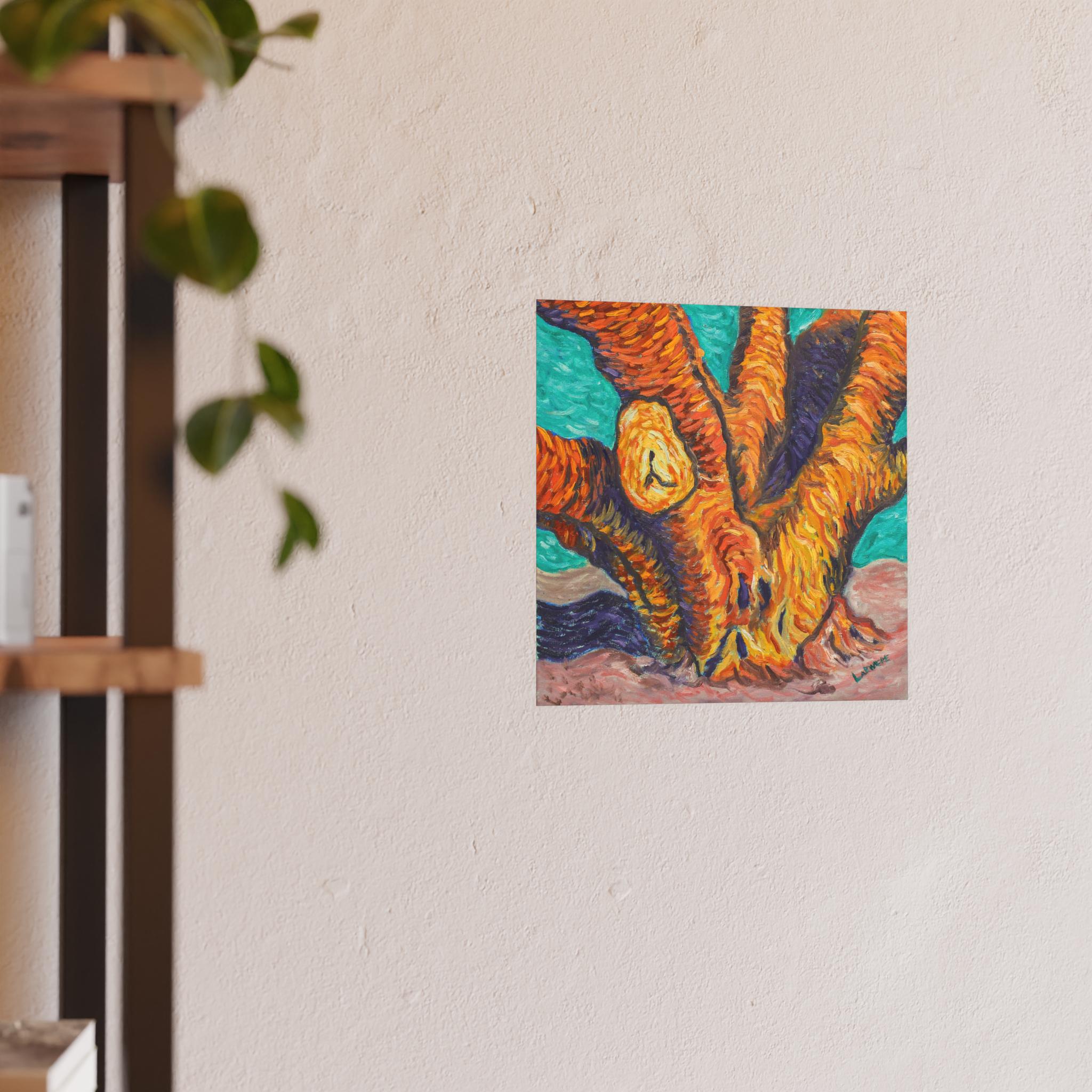 Poster Print, Impressionist Van Gogh Style Tree Trunk Painting, Wall ...