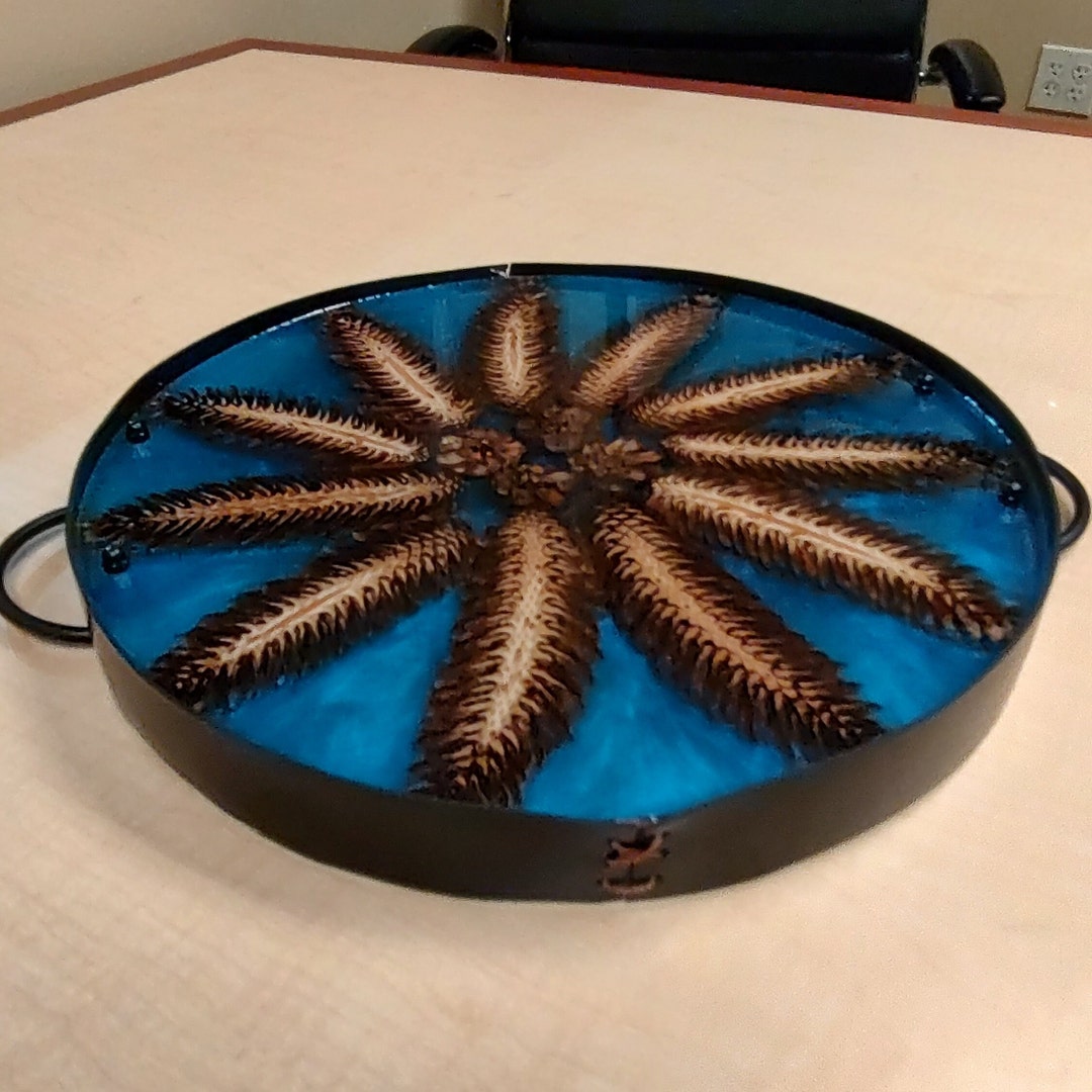 Epoxy Resin Charcuterie Tray With Pinecones. This is a Hand Made Epoxy ...