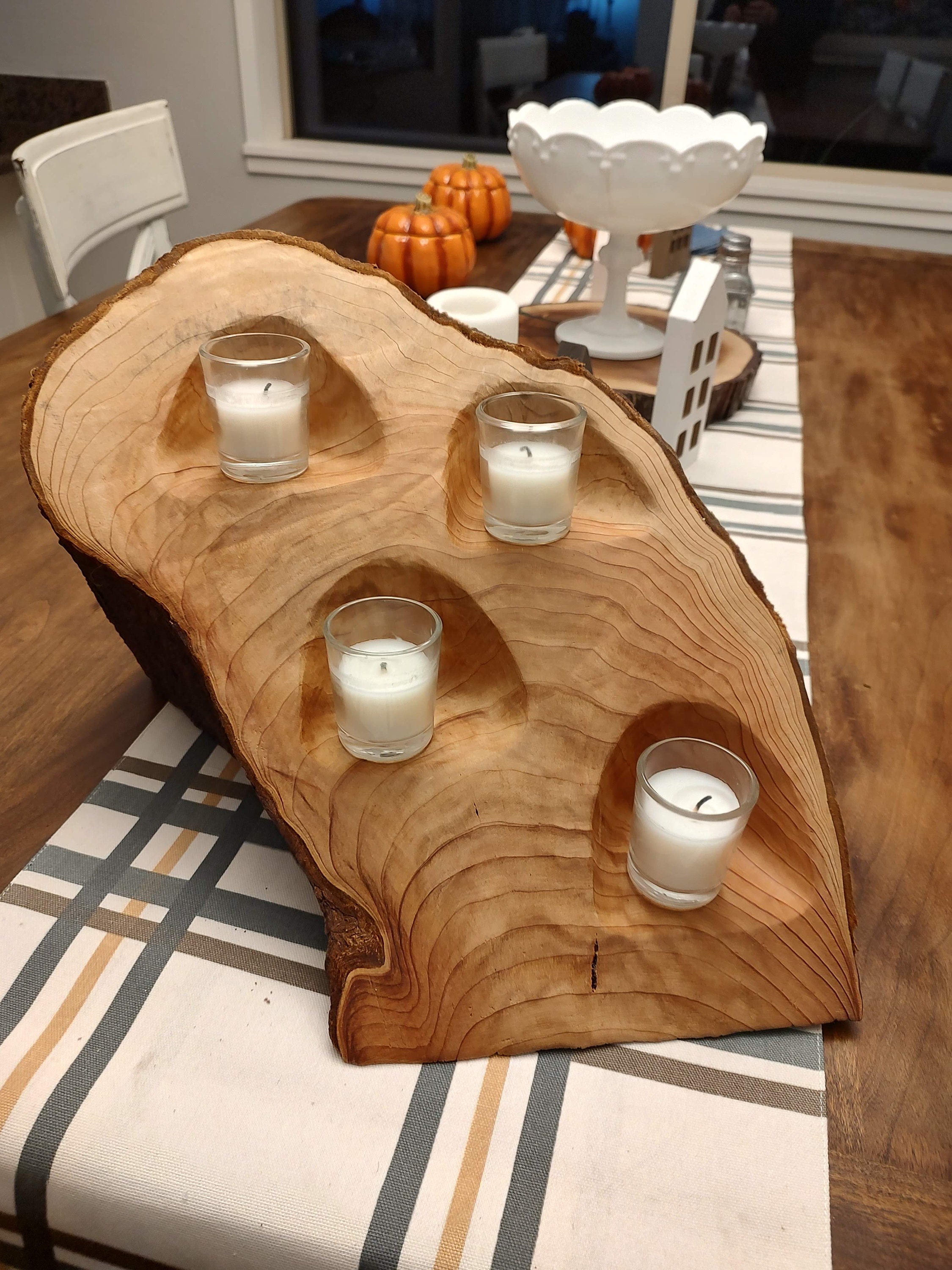Live Edge Candle Holder. Hand Made From a Sequoia Tree. - Etsy