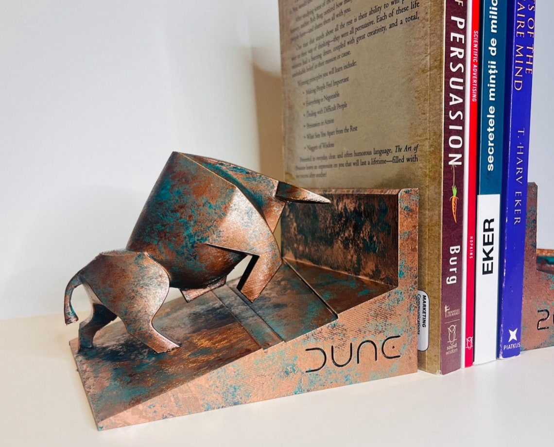 3d PRINT BOOKEND SCULPTURE for Bookshelf, Customized Dune Themed ...