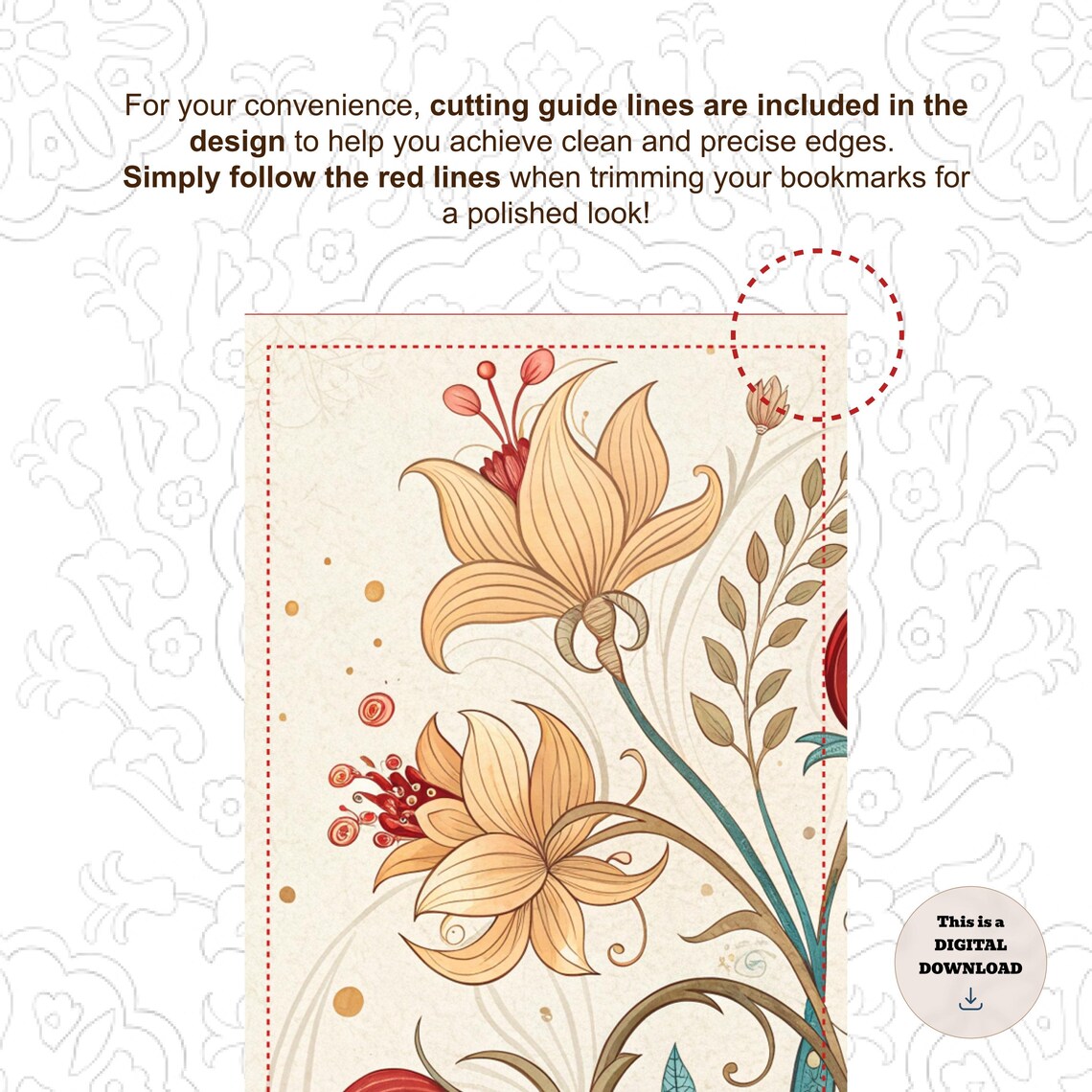 Ottoman Floral Tile Bookmark Set | Turkish Iznik Art Printable ...