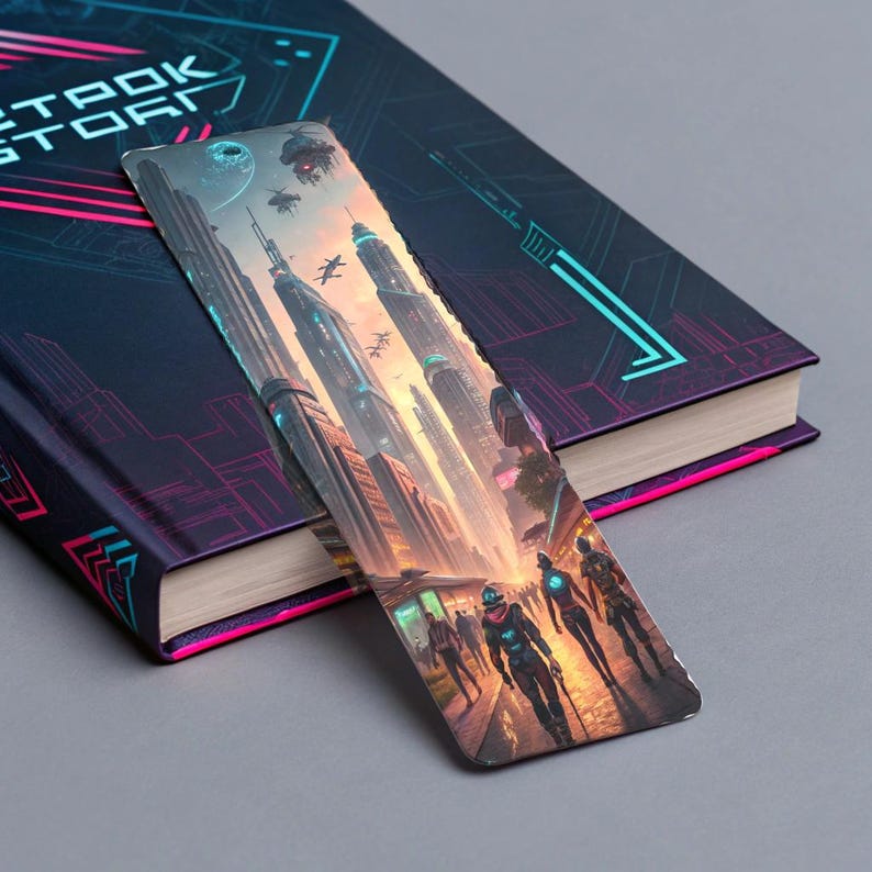 Cyberpunk Bookmark Set Sci-fi & Futuristic Digital Bookmarks Retro ...