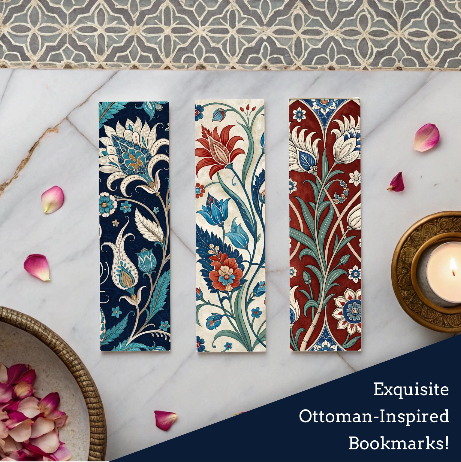 Turkish Iznik Tile Bookmark Set: Islamic Floral Art - Etsy