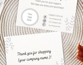Small Business Thank You Card Printable Editable Customer - Etsy