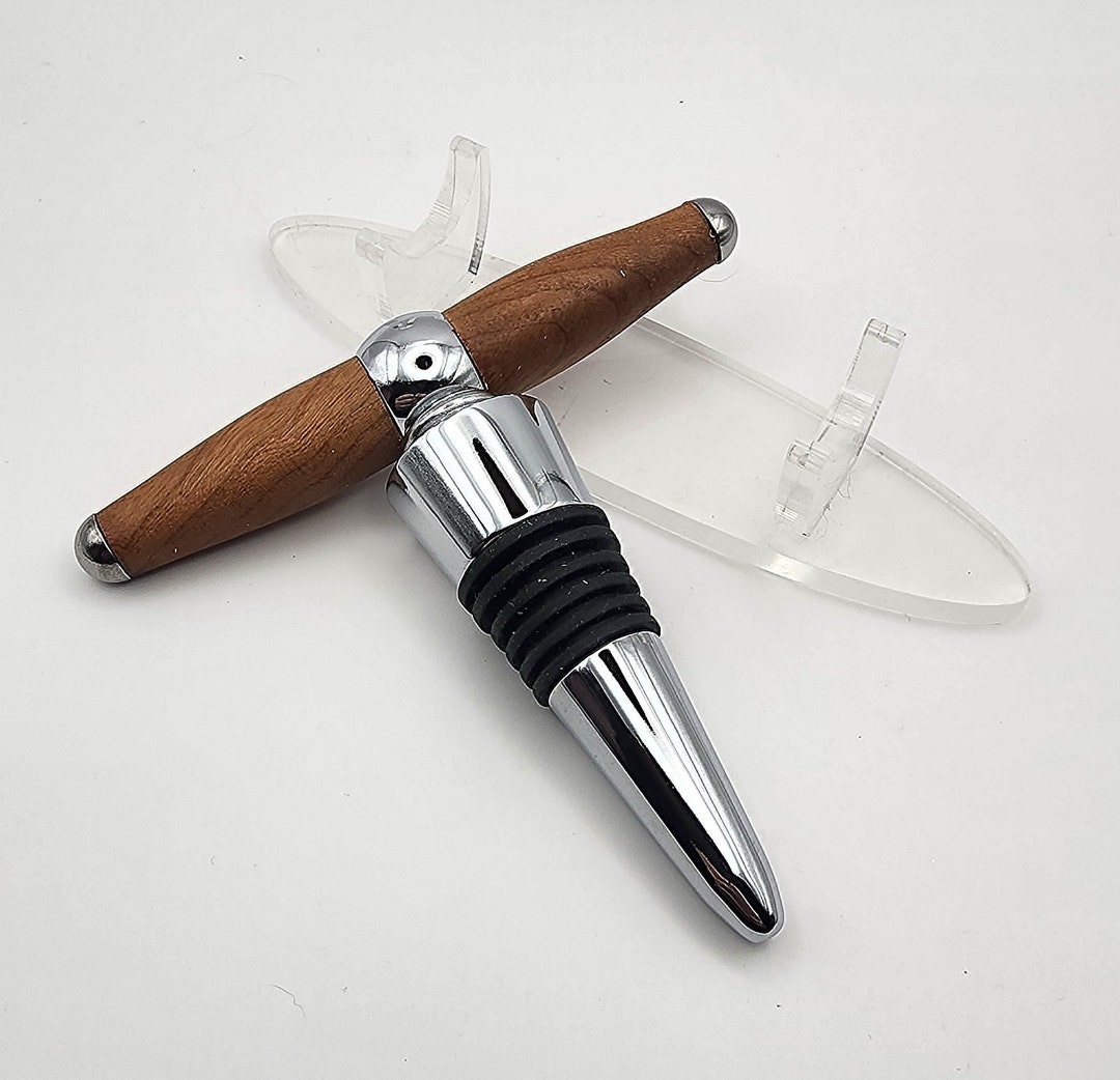 Bottle Stopper W/hidden Corkscrew - Etsy