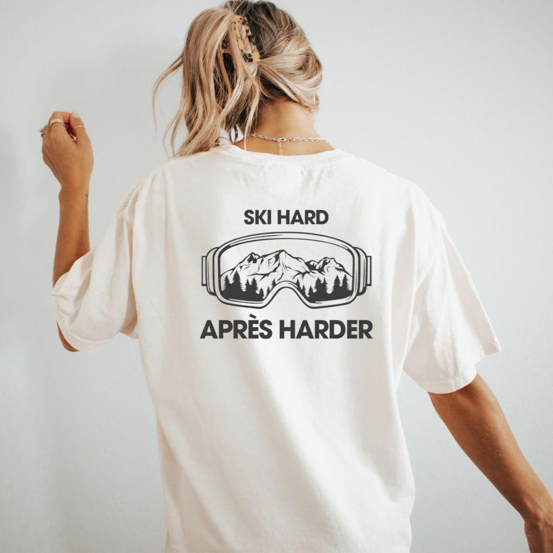 Skie Hard Apres Skie Harder'' Fun Shirt, Ski Shirt, Snowboard Skie, Unisex Ski Gift, Snowboard ...