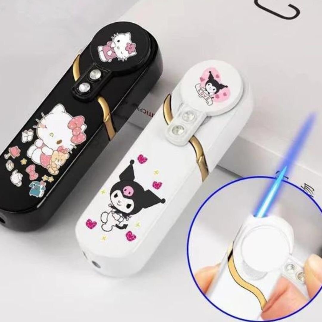 Kuromi Lighter Hello Kitty Melody Sponge Pink Flame Cute Cartoon ...