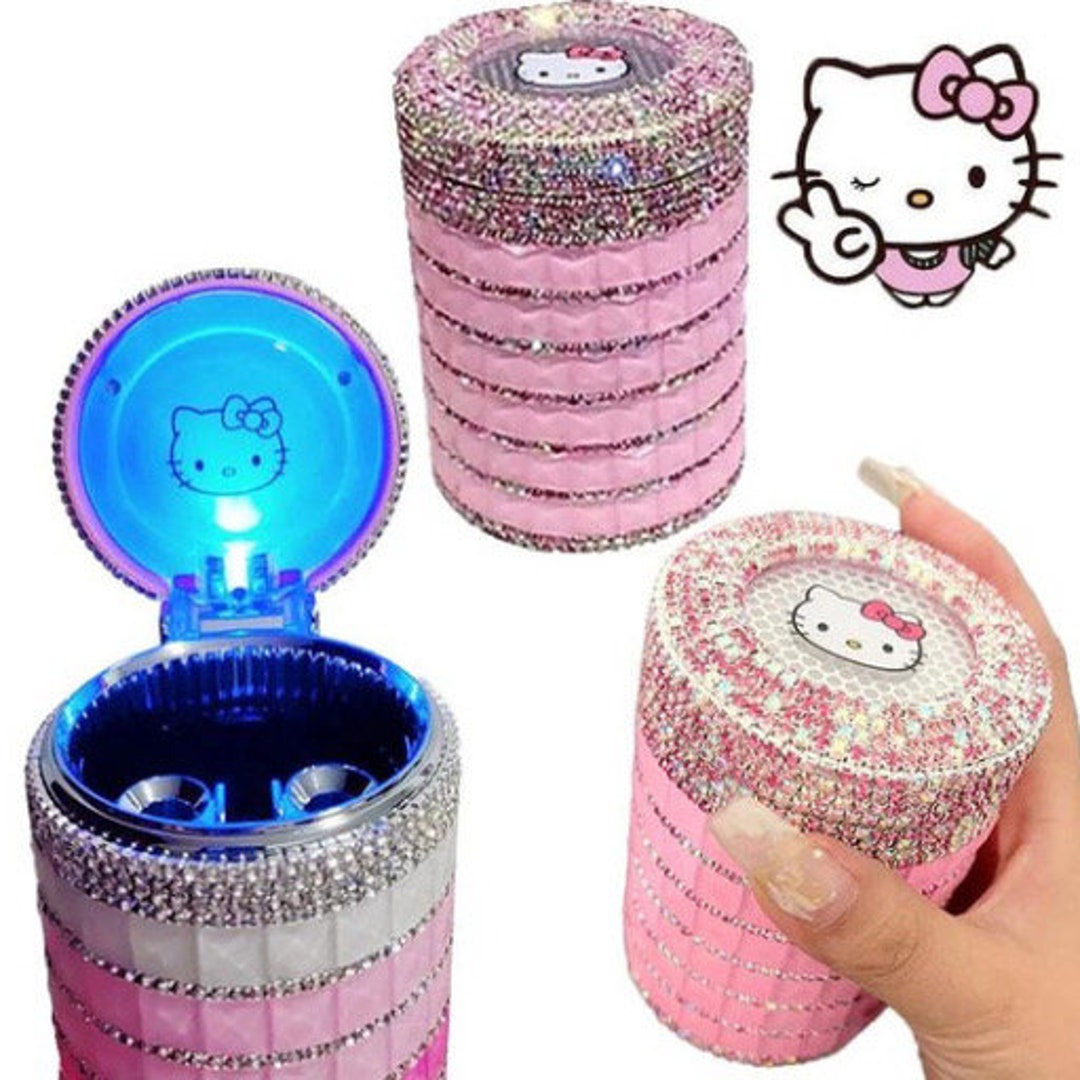 Hello Kitty Rhinestone Ashtray Smoking Weed Accessories Desk Cigarettes ...