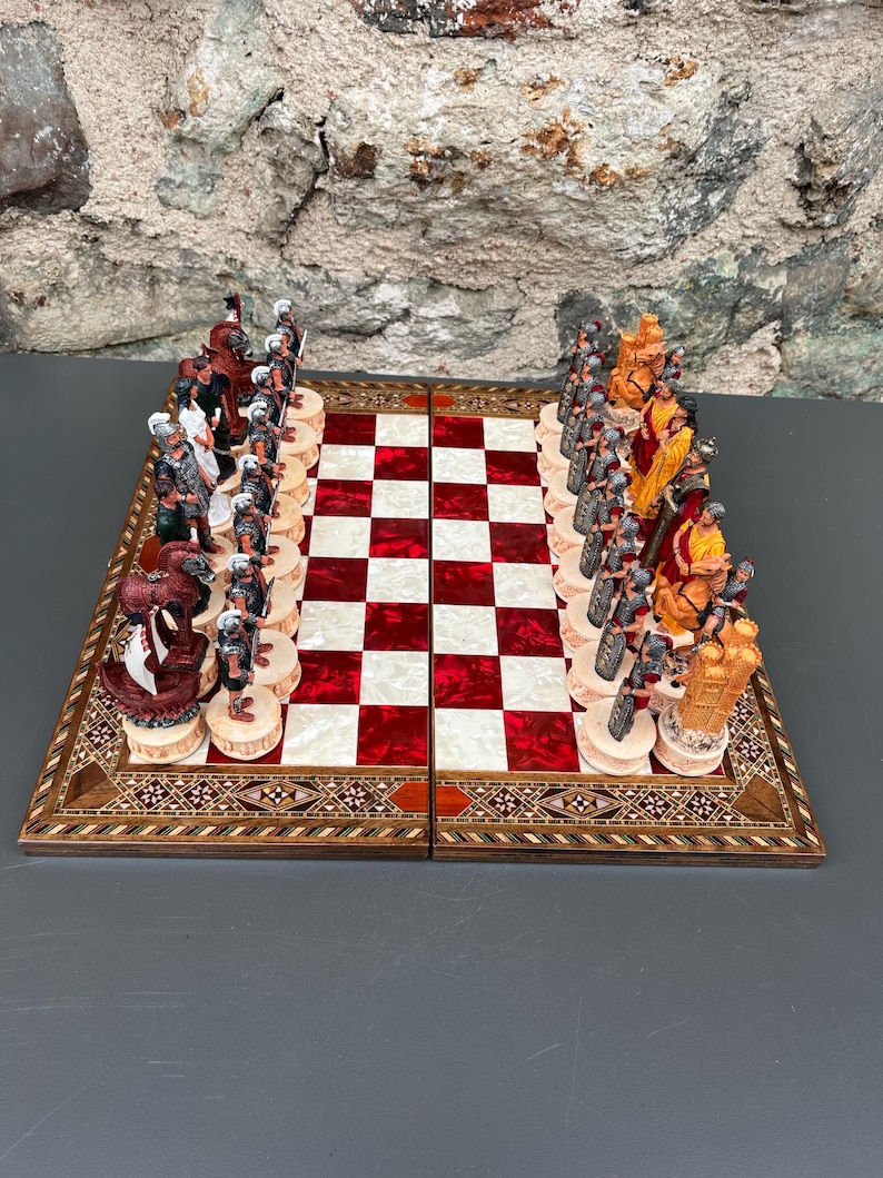 Troy Spartans Luxury Chess Set for Adult XL Decoration Chess Pieces ...