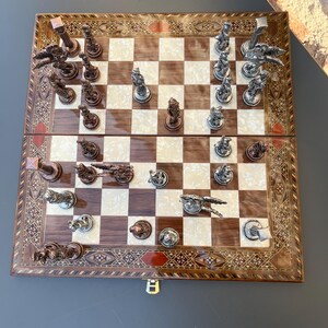 Handmade Pegasus Chess Set - Unique Mythological Design, High Quality ...