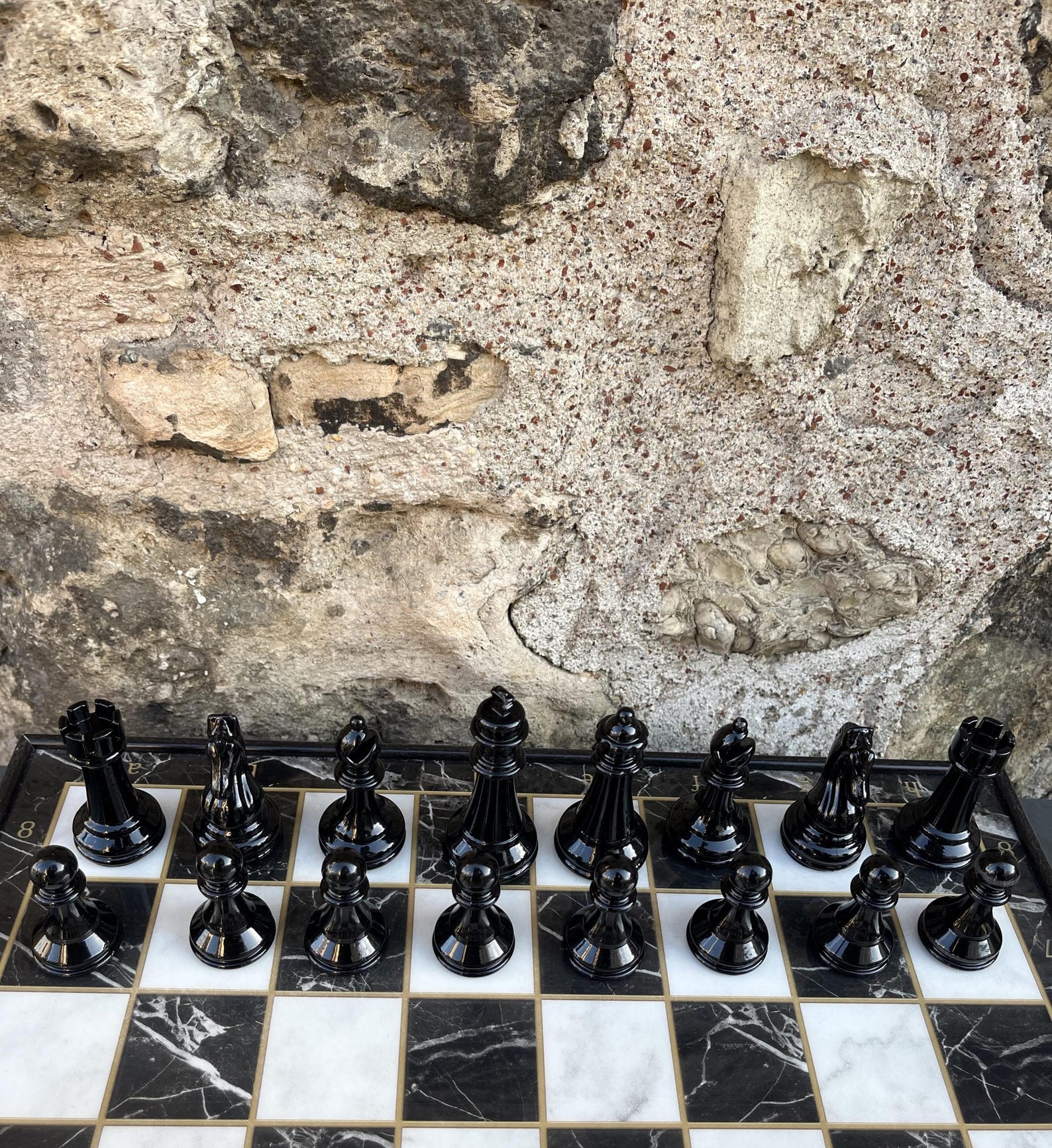 Custom Chest Chess Set Personalized Chess Board With Black Pieces ...