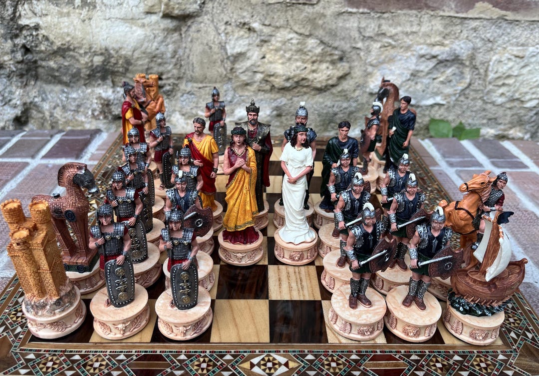 Trojans and Spartans Handmade Chess Sets - Solid Wood Board - Etsy