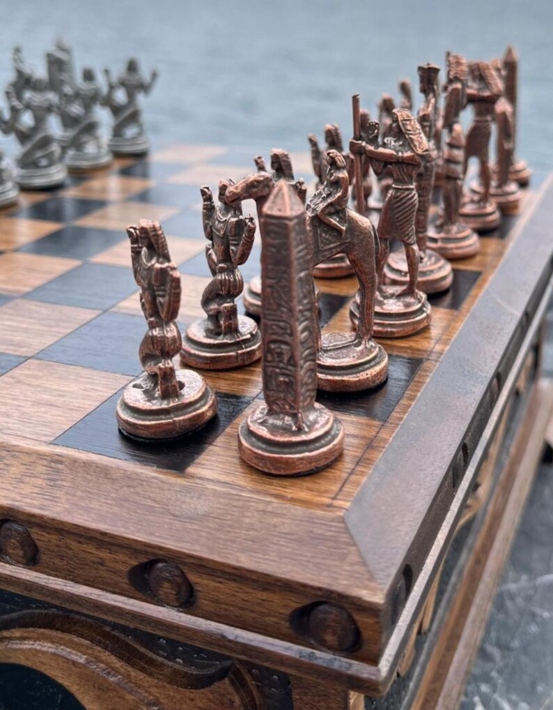 Vintage Chess Set With Hidden Compartment With Puzzle Chess Board Chess ...