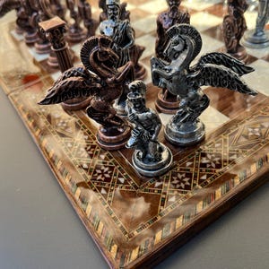 Handmade Pegasus Chess Set - Unique Mythological Design, High Quality ...