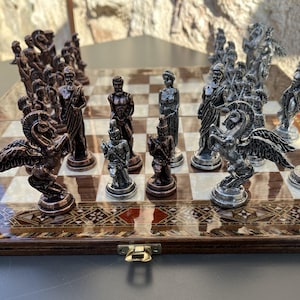 Handmade Pegasus Chess Set - Unique Mythological Design, High Quality ...
