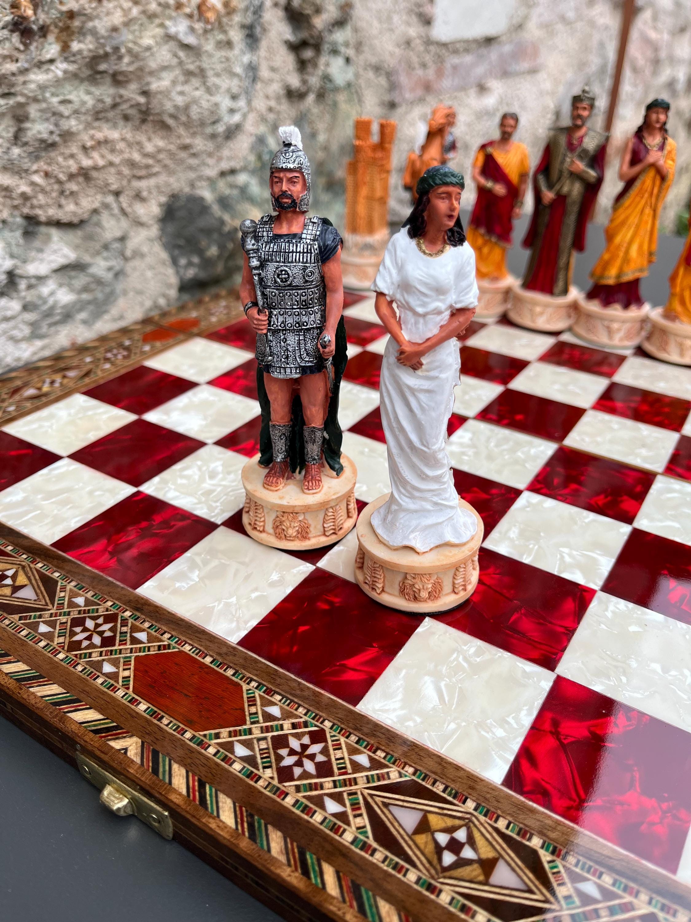 Troy Spartans Luxury Chess Set for Adult XL Decoration Chess Pieces ...
