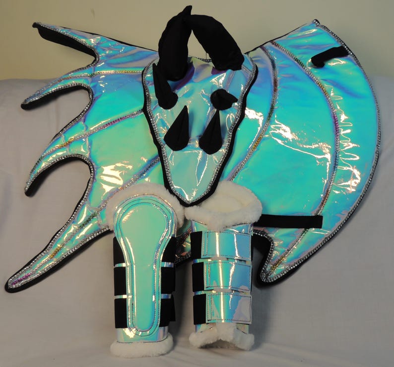 Dragon Saddle Pad Ear Bonnets Horse Boot Set - Etsy