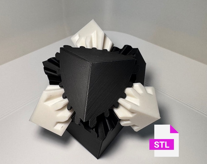 3D Printable Gear Cube STL File Intricate Geometric Puzzle Unique Decor ...