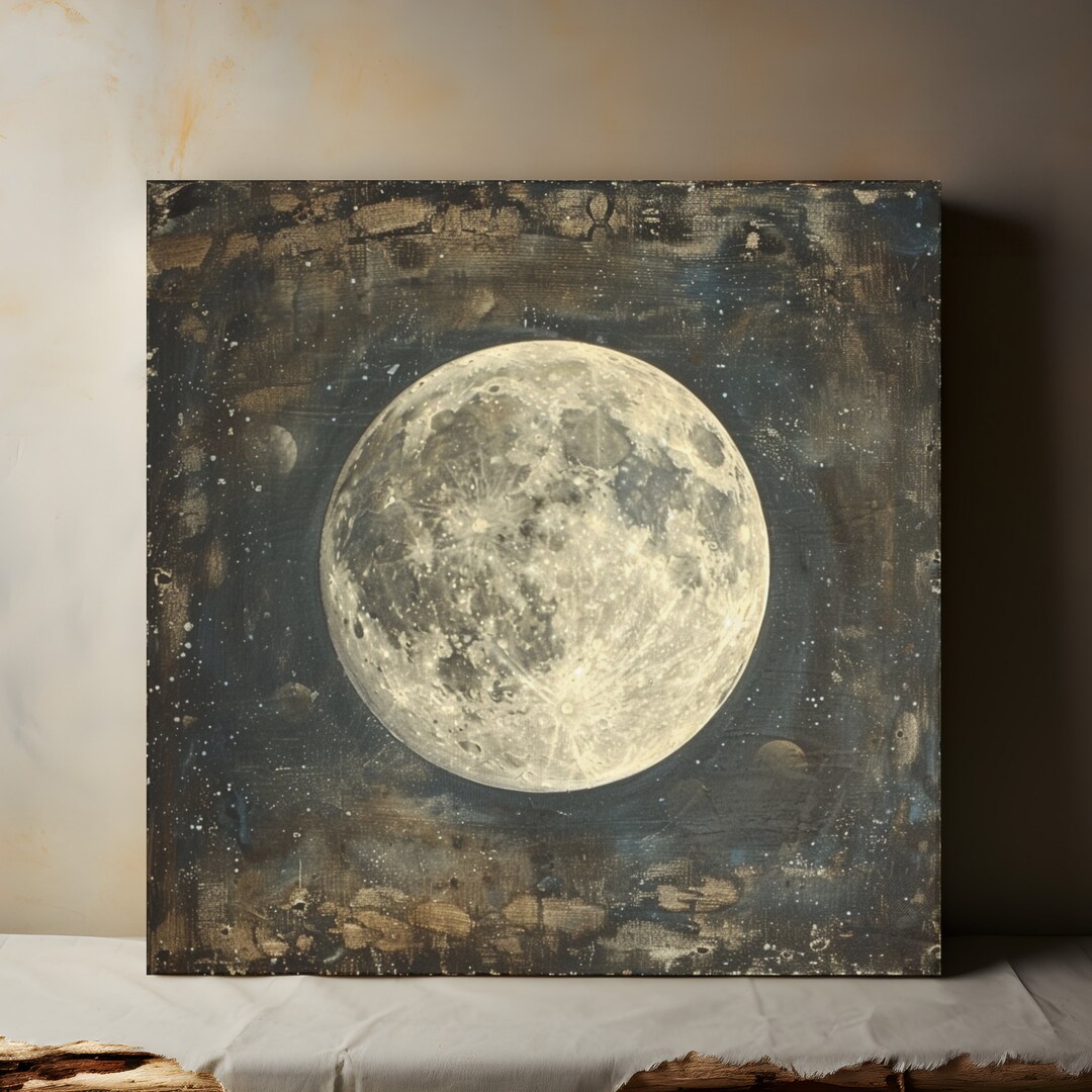 Rustic Moon Canvas Print, Astrophotography Print, Universe Art, Cosmic ...