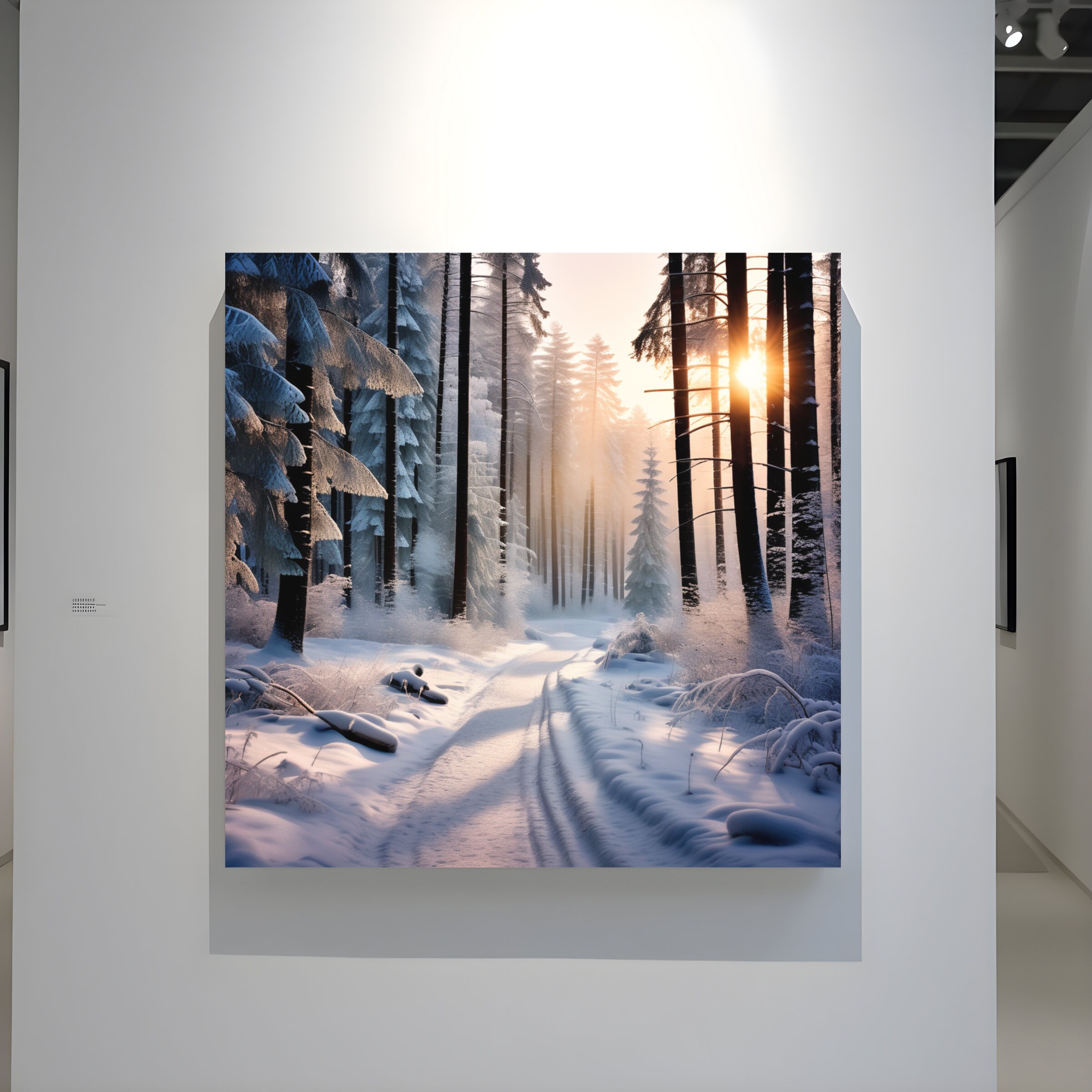 Nature Path IN Winter Forest Canvas Wall Art, Vibrant Winter Holiday ...