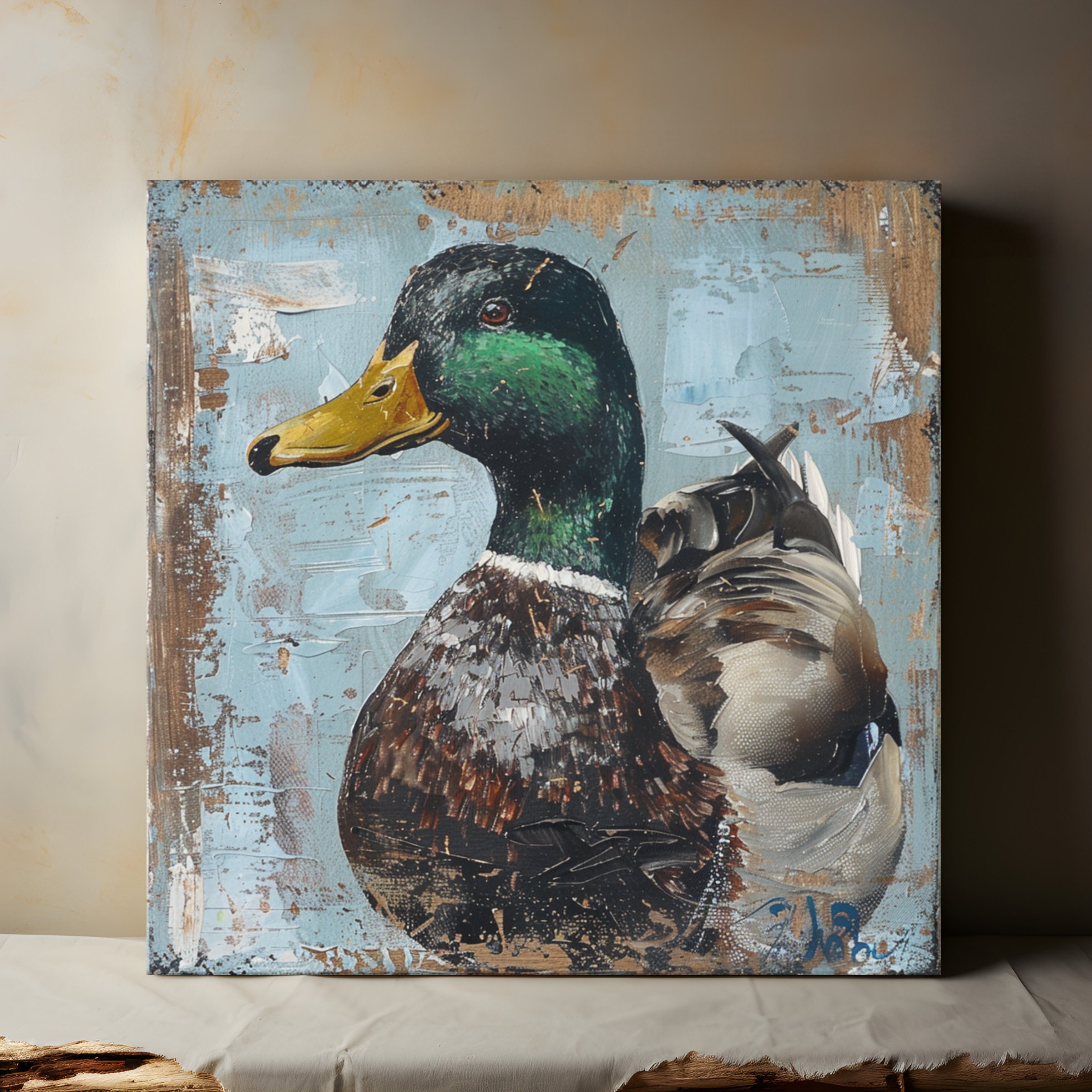 Duck Profile Canvas Wall Art, Hunting Prints, Farmhouse Decor, Wildlife ...