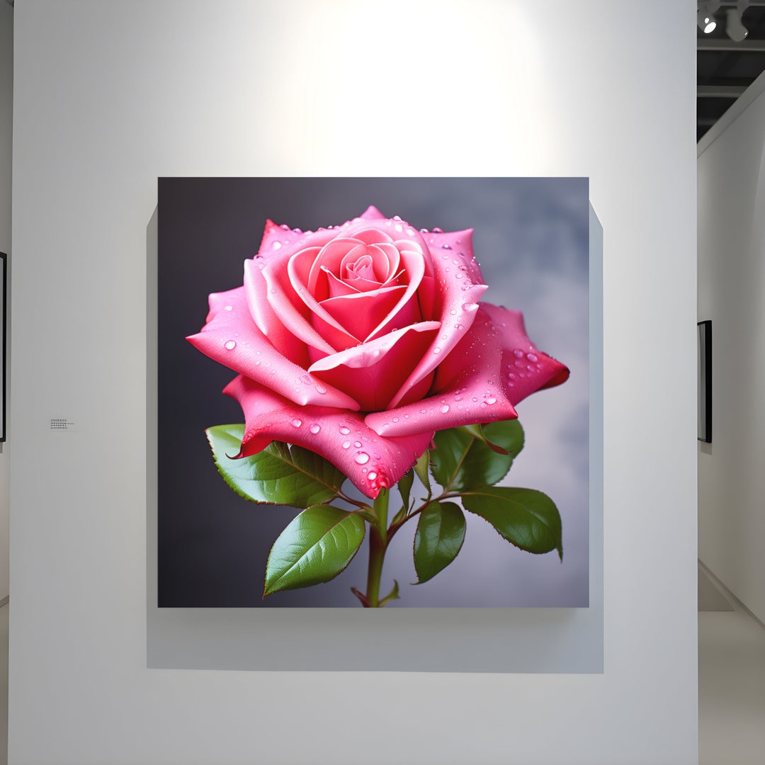 Pink Rose Valentines Day Canvas Wall Art, Print Art, Valentines Day ...