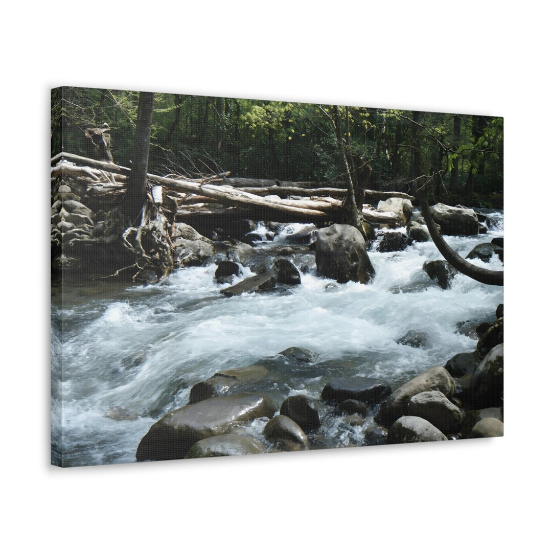 River in Forest Wall Art, Stream Wall Art, Nature Home Decor, Landscape ...