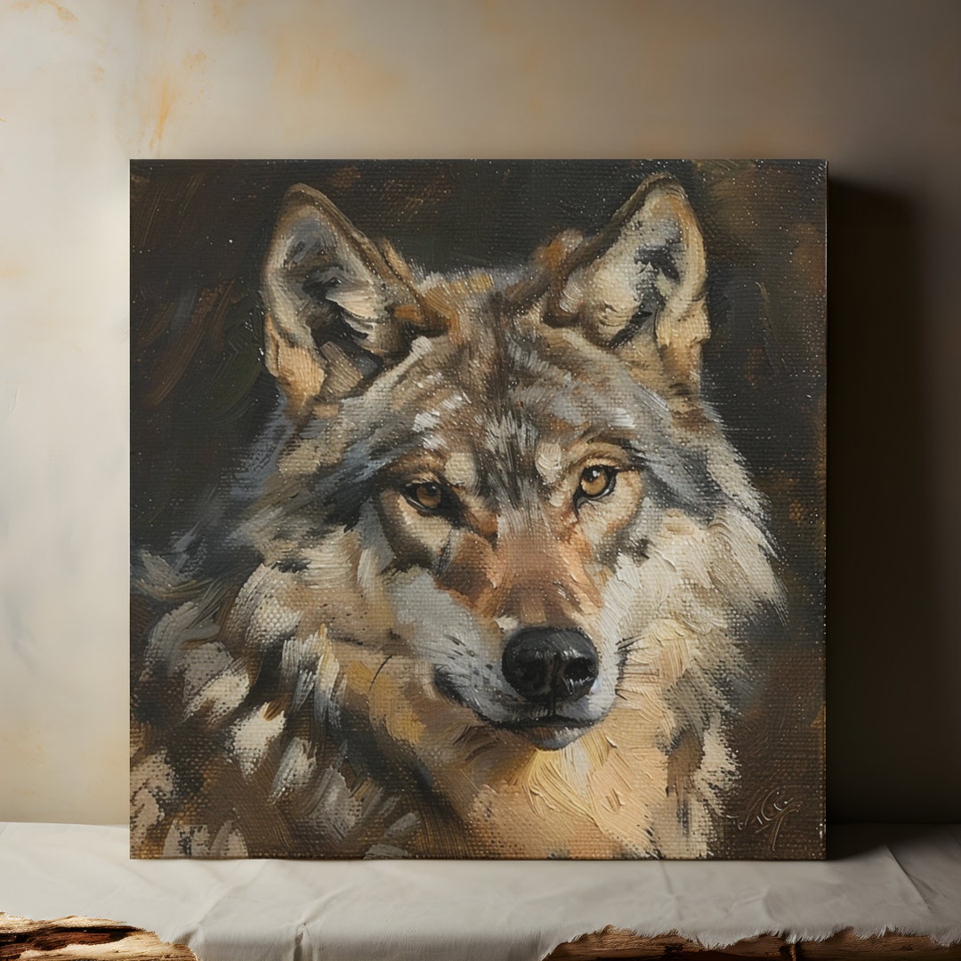 Wolf Painting Canvas Wall Art, Wolf Print Art, Wildlife Home Decor ...