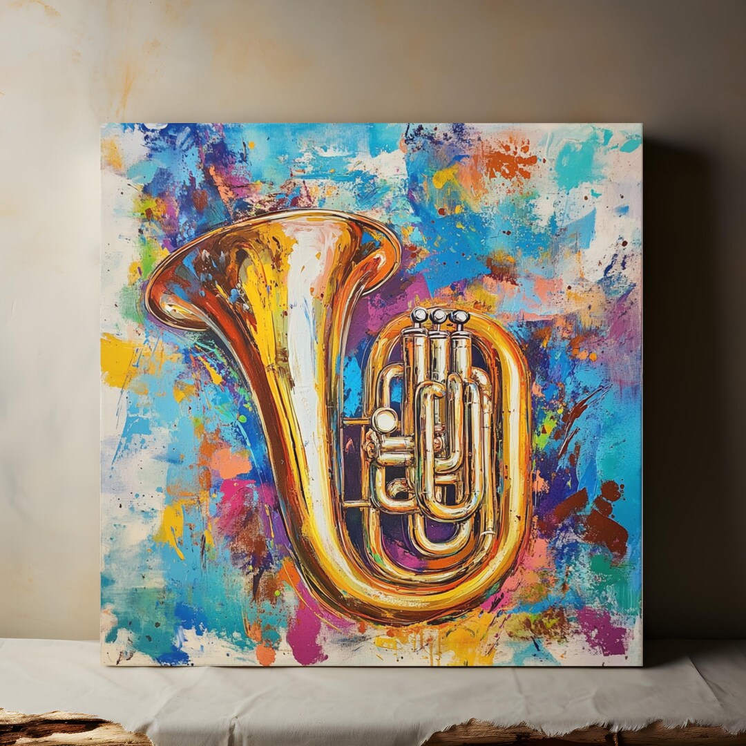 Rustic Tuba Canvas Wall Art, Music Art, Guitar Wall Art, Musical ...